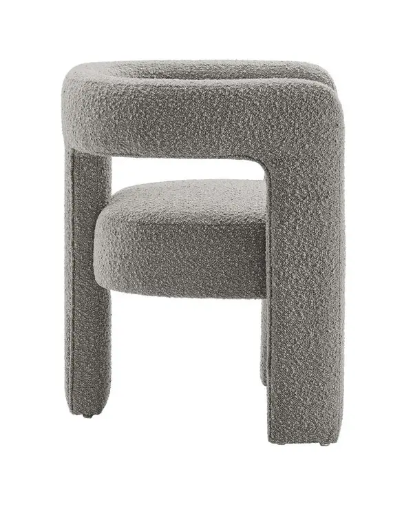 MODWAY Kayla Boucle Upholstered Armchair - Light Gray