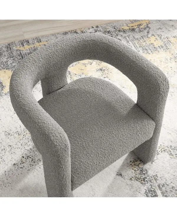 MODWAY Kayla Boucle Upholstered Armchair - Light Gray