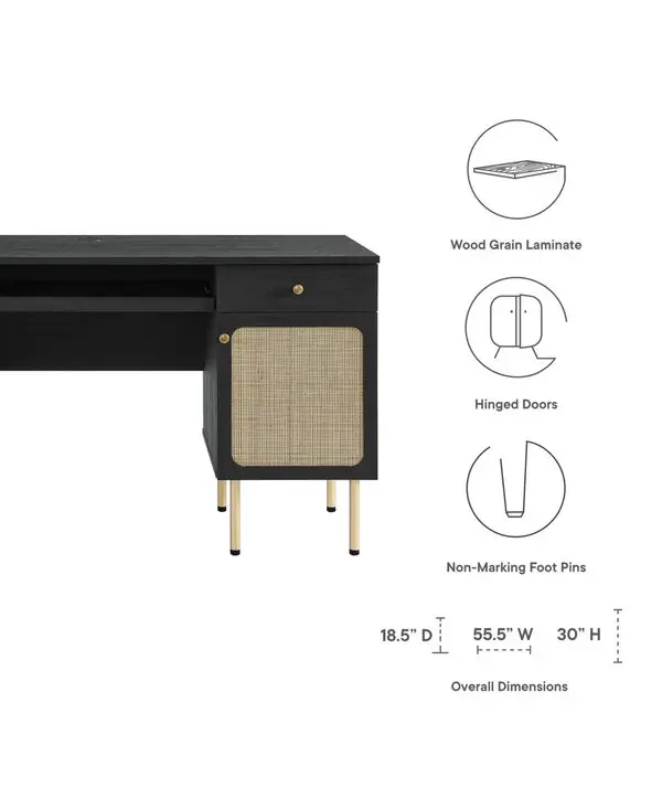 MODWAY Chaucer Office Desk - Black