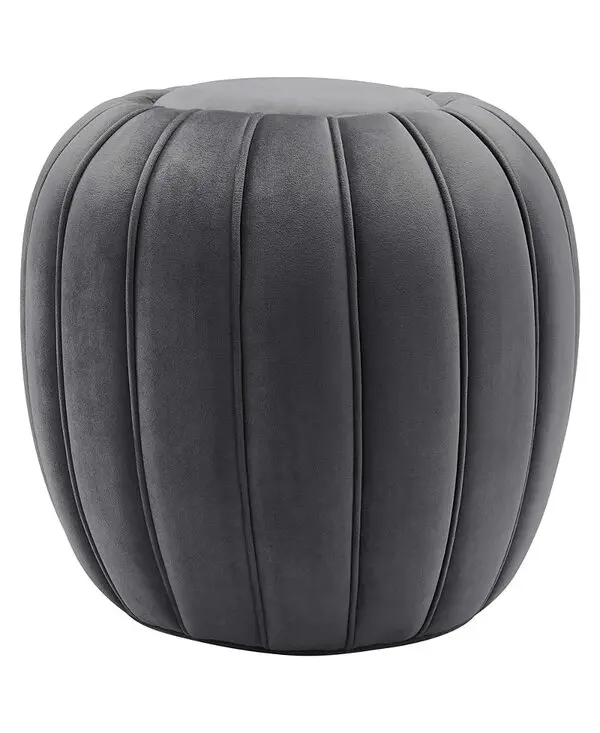 MODWAY Celebrate Channel Tufted Performance Velvet Ottoman - Gray