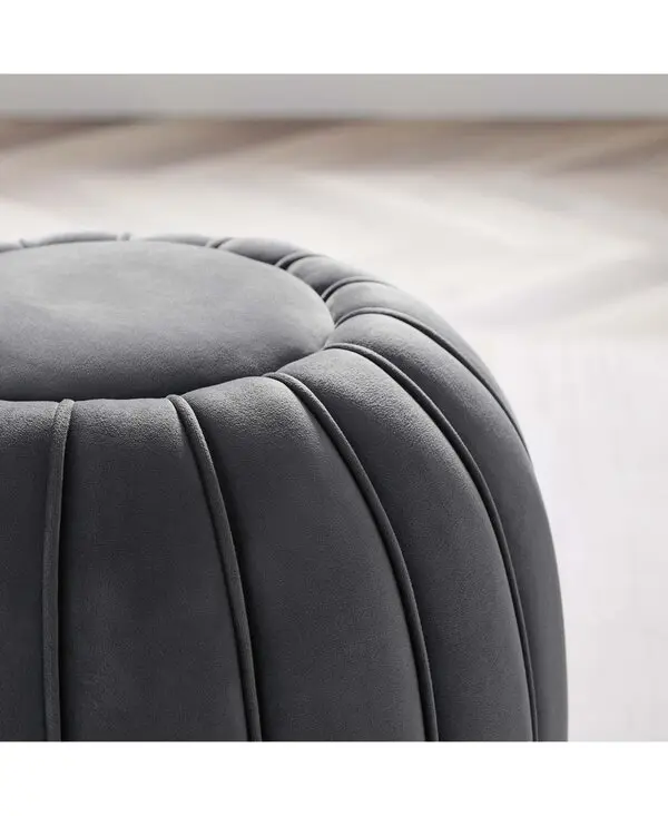 MODWAY Celebrate Channel Tufted Performance Velvet Ottoman - Gray