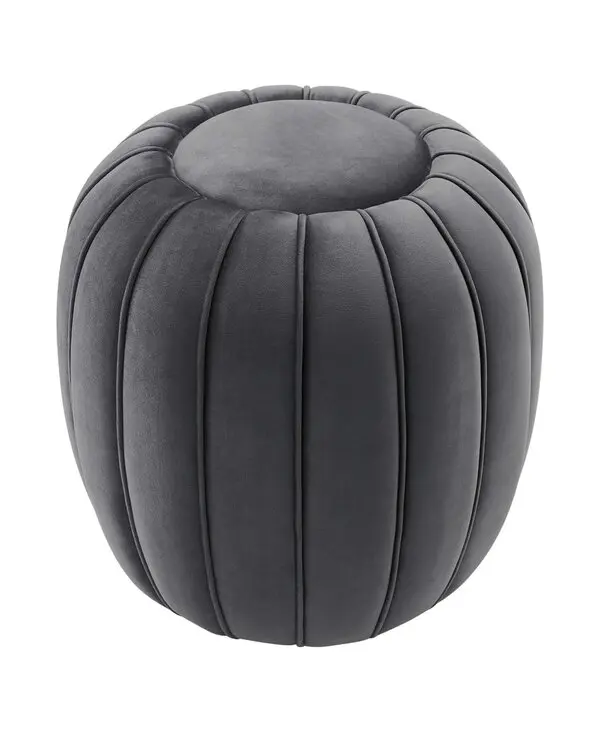 MODWAY Celebrate Channel Tufted Performance Velvet Ottoman - Gray