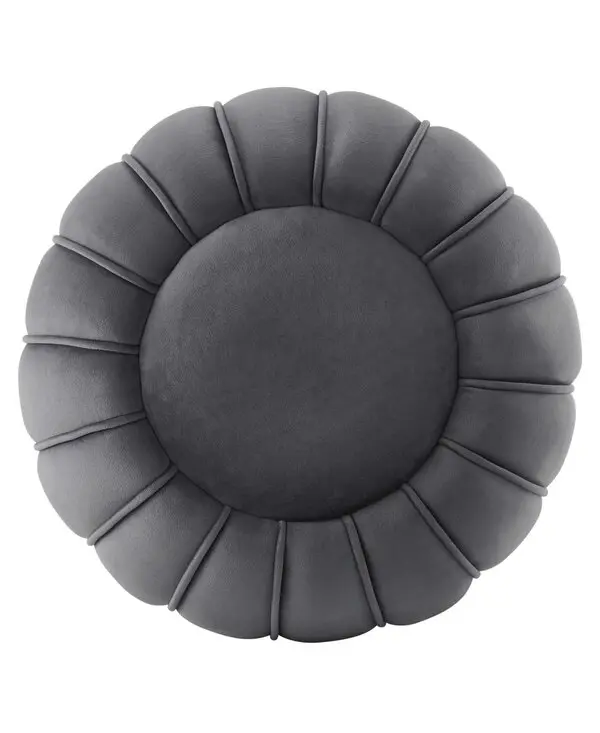 MODWAY Celebrate Channel Tufted Performance Velvet Ottoman - Gray