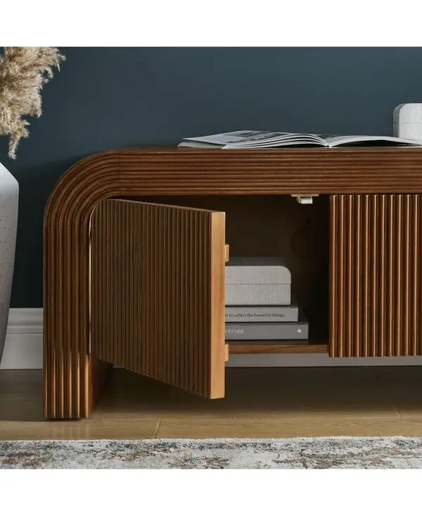 MODWAY Waterflute 68 Fluted Tv Stand - Walnut