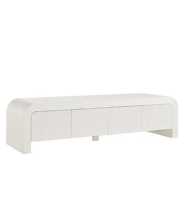 MODWAY Waterflute 68 Fluted Tv Stand - White Matte