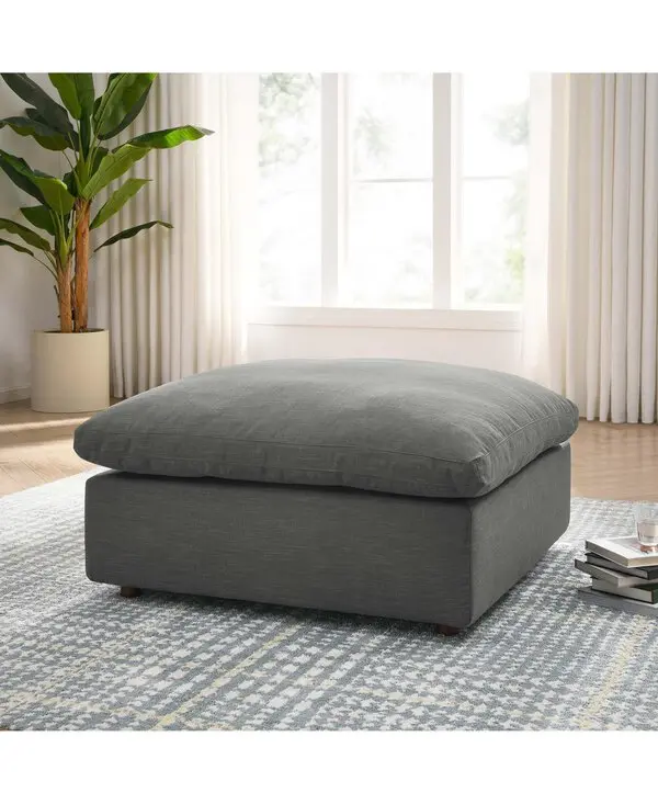 MODWAY Commix Down Filled Overstuffed Ottoman - Gray