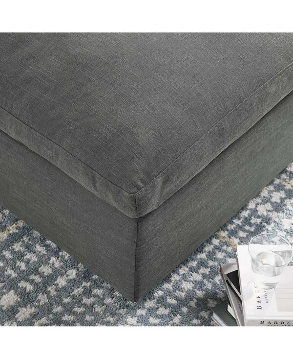 MODWAY Commix Down Filled Overstuffed Ottoman - Gray