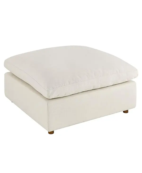 MODWAY Commix Down Filled Overstuffed Ottoman - Light Beige