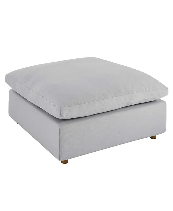 MODWAY Commix Down Filled Overstuffed Ottoman - Light Gray