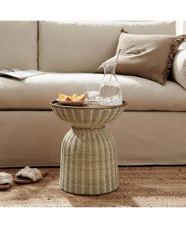 MODWAY Lazaro Round Rattan Side Table