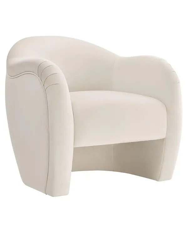MODWAY Compose Performance Velvet Accent Chair - Alabaster