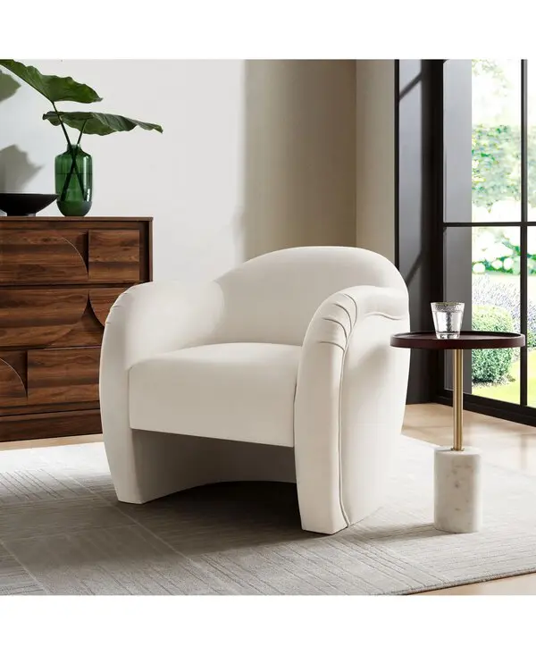 MODWAY Compose Performance Velvet Accent Chair - Alabaster