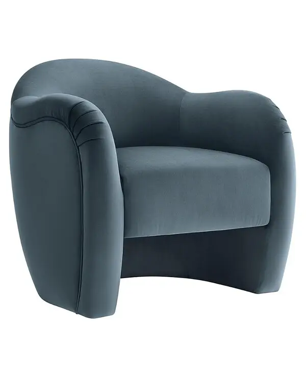 MODWAY Compose Performance Velvet Accent Chair - Cadet Blue