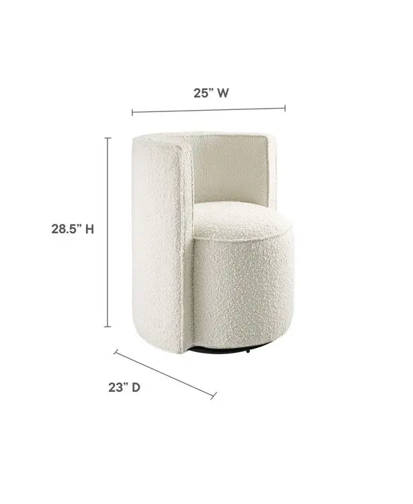 MODWAY Della Boucle Fabric Swivel Chair