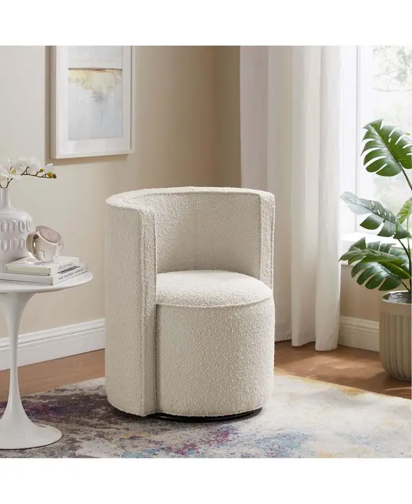 MODWAY Della Boucle Fabric Swivel Chair