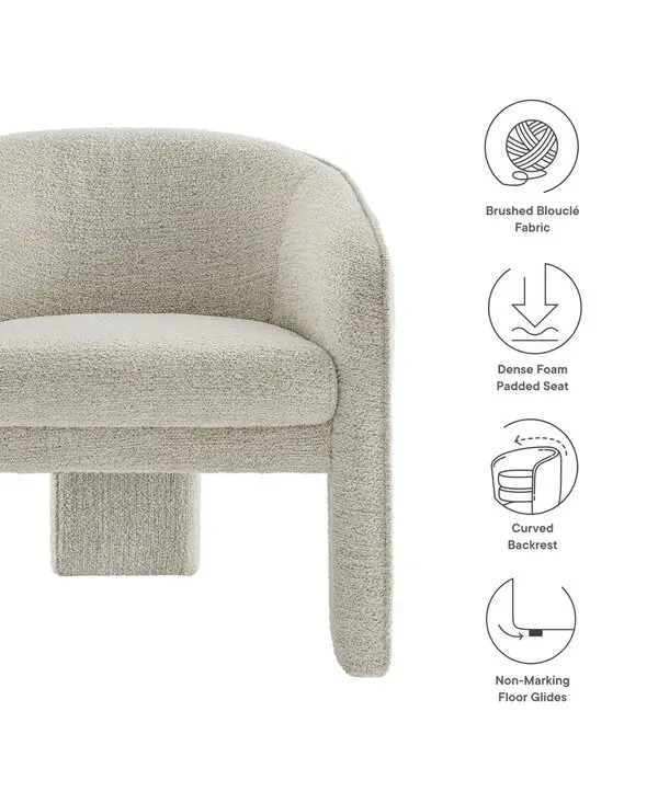 MODWAY Greer Barrel Accent Chair - Parchment