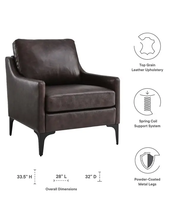 MODWAY Corland Leather Armchair