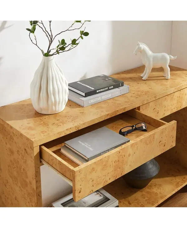 MODWAY Hudson 2-drawer Burl Wood Console Table
