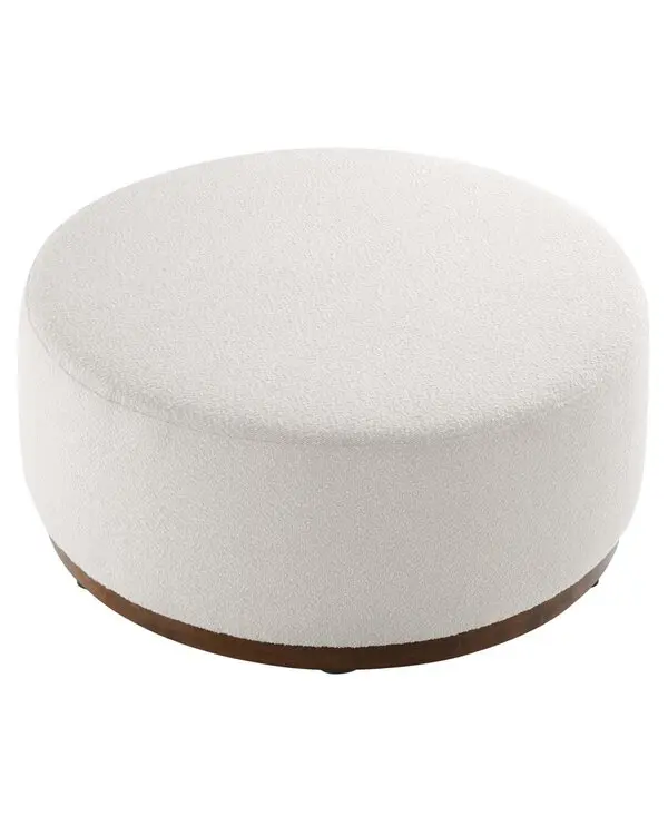 MODWAY Tilden Large 38 Round Boucle Upholstered Upholstered Ottoman