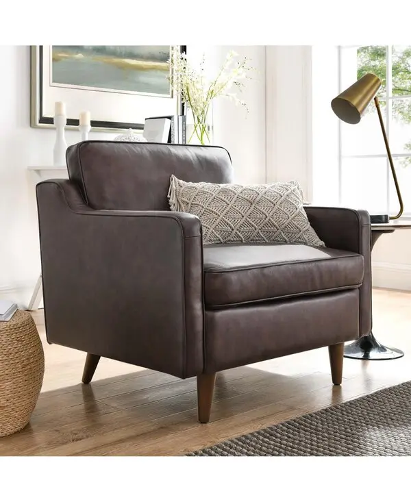 MODWAY Impart Genuine Leather Armchair - Brown