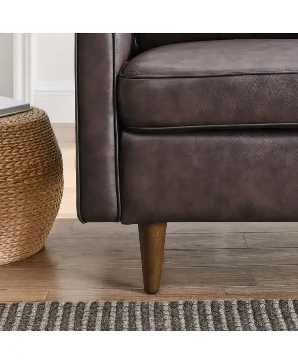 MODWAY Impart Genuine Leather Armchair - Brown