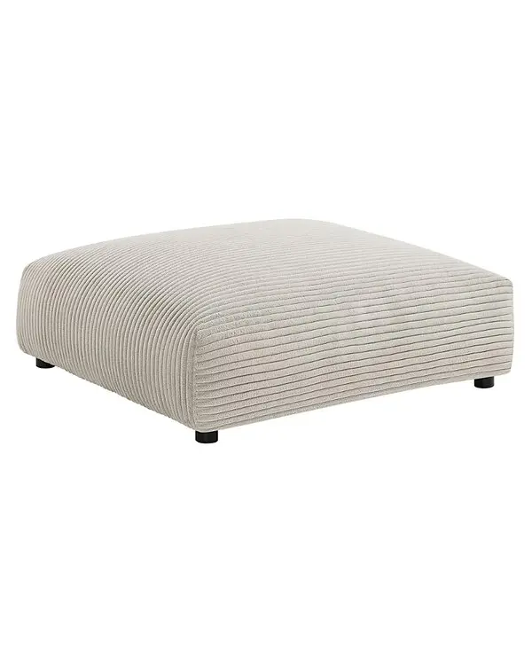 MODWAY Solace Modular Corduroy Upholstered Ottoman - Almond