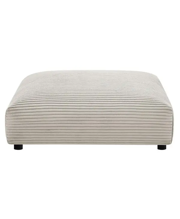 MODWAY Solace Modular Corduroy Upholstered Ottoman - Almond