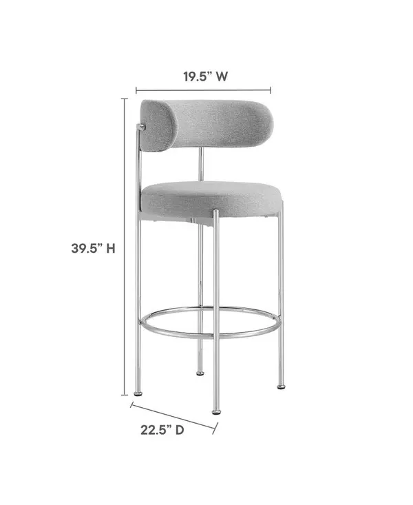 MODWAY Albie Fabric Bar Stools, Set Of 2