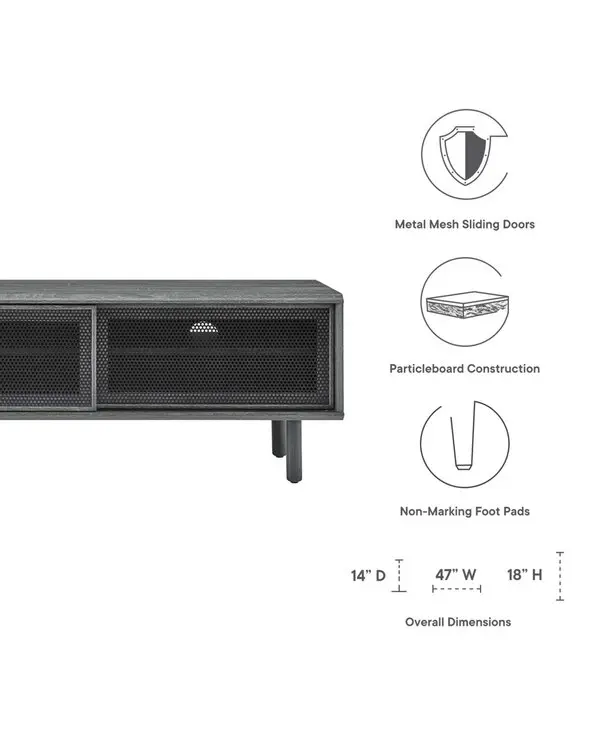 MODWAY Kurtis 47" Tv Stand - Charcoal