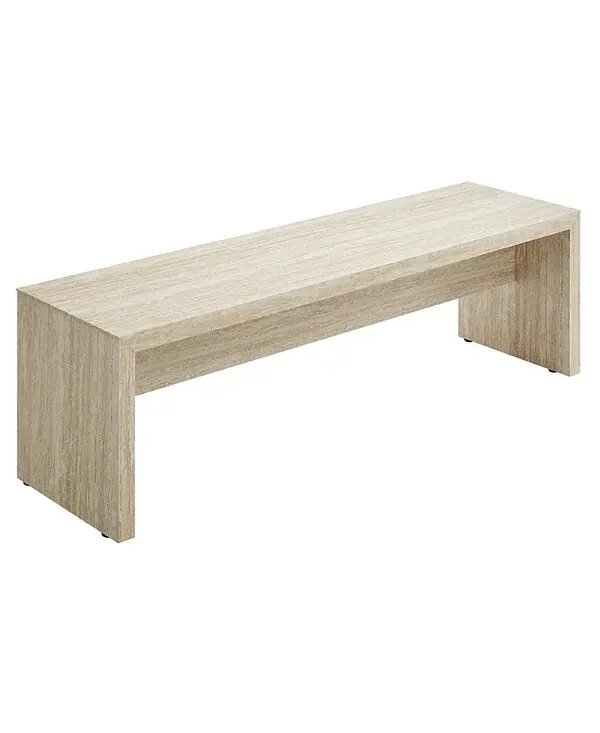 MODWAY Mirella 62 Faux Long Bench - Travertine