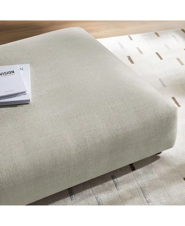 MODWAY Solace Modular Upholstered Fabric Ottoman - Linen
