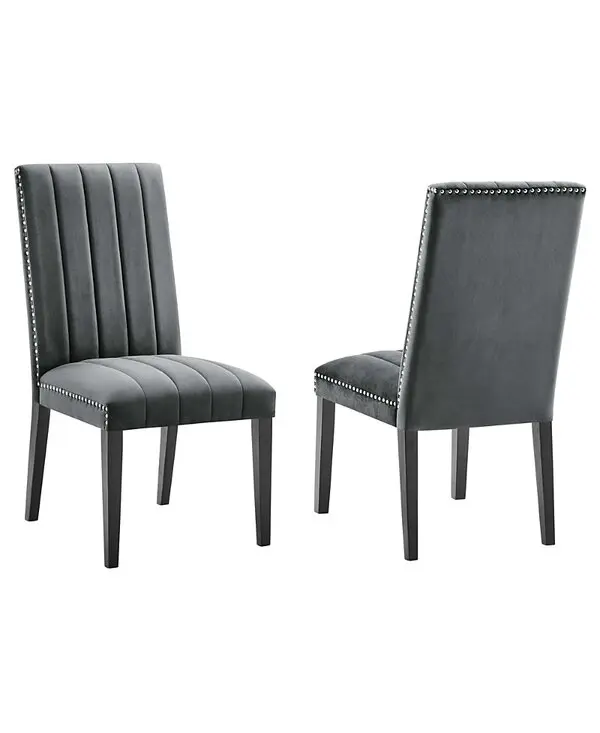 MODWAY Catalyst Performance Velvet Dining Side Chairs, Set Of 2