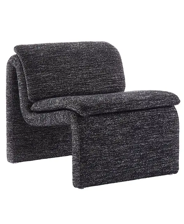 MODWAY Dune Boucle Upholstered Armless Accent Chair - Charcoal