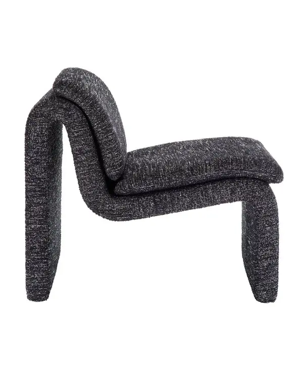 MODWAY Dune Boucle Upholstered Armless Accent Chair - Charcoal