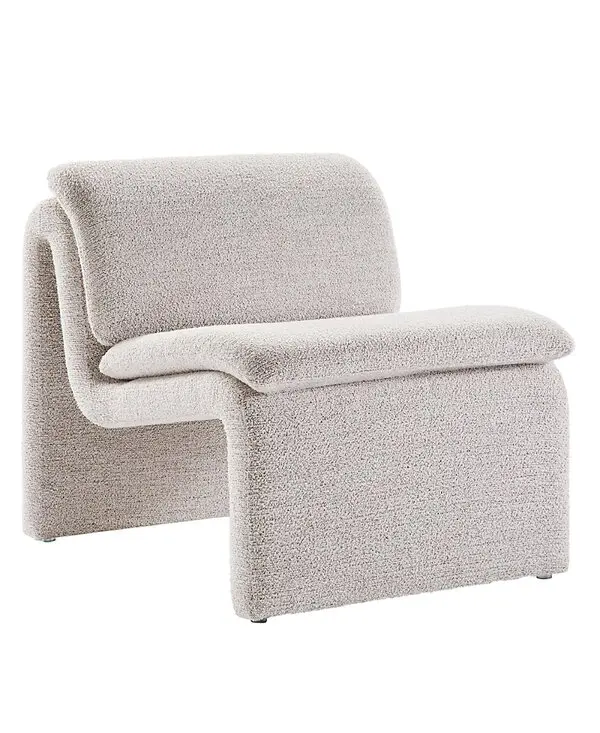 MODWAY Dune Boucle Upholstered Armless Accent Chair - Parchment