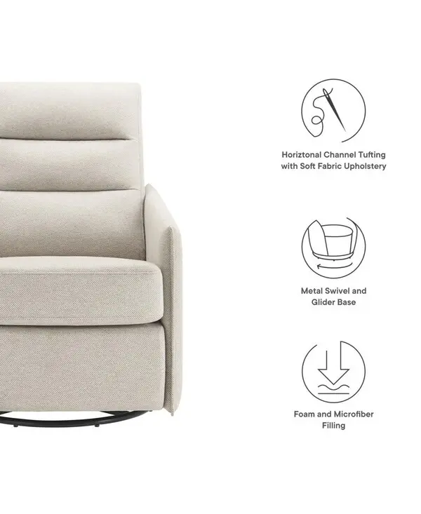 MODWAY Etta Upholstered Fabric Lounge Chair - Oatmeal