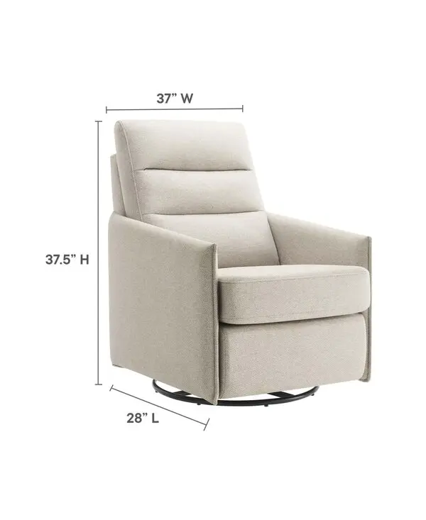 MODWAY Etta Upholstered Fabric Lounge Chair - Oatmeal