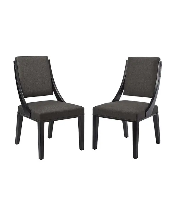 MODWAY Cambridge Upholstered Fabric Dining Chairs, Set Of 2 - Gray