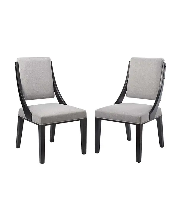 MODWAY Cambridge Upholstered Fabric Dining Chairs, Set Of 2 - Light Gray