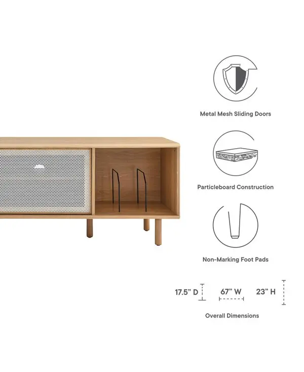 MODWAY Kurtis 67 Tv And Vinyl Record Stand