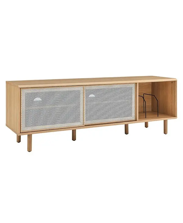 MODWAY Kurtis 67 Tv And Vinyl Record Stand - Oak