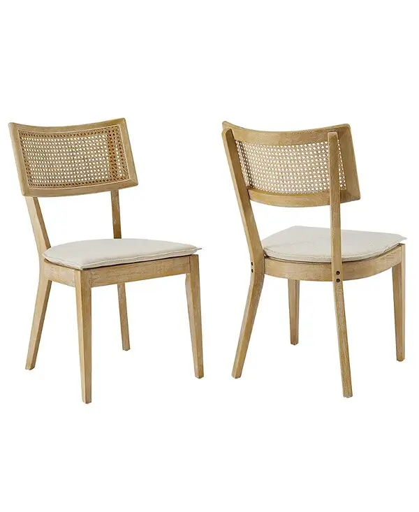 MODWAY Caledonia Fabric Upholstered Wood Dining Chair, Set Of 2