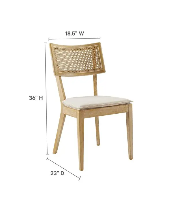 MODWAY Caledonia Fabric Upholstered Wood Dining Chair, Set Of 2