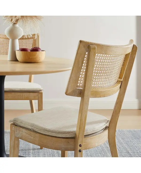 MODWAY Caledonia Fabric Upholstered Wood Dining Chair, Set Of 2