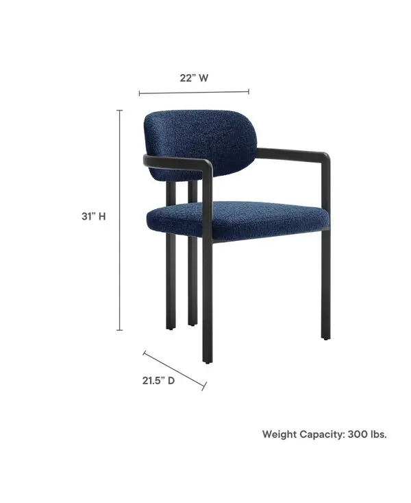 MODWAY Elio Barrel Fabric And Metal Dining Chair