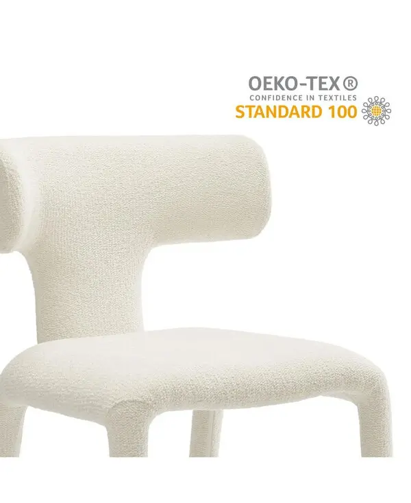 MODWAY Stellan Curved Back Boucle Upholstered Dining Chair, Set Of 2 - Cream