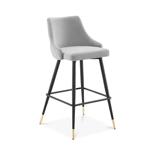MODWAY Adorn Performance Velvet Bar Stool - Light Gray