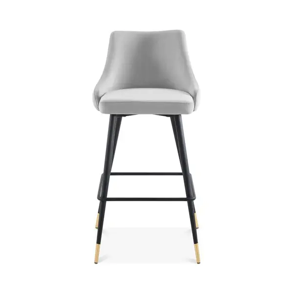 MODWAY Adorn Performance Velvet Bar Stool - Light Gray