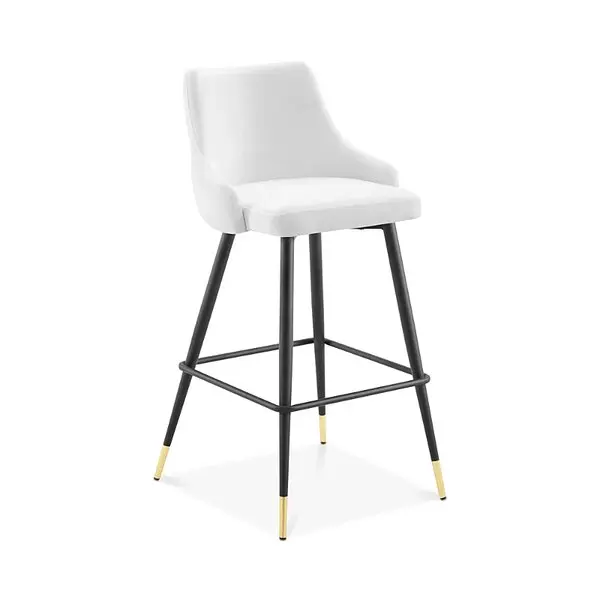 MODWAY Adorn Performance Velvet Bar Stool - White