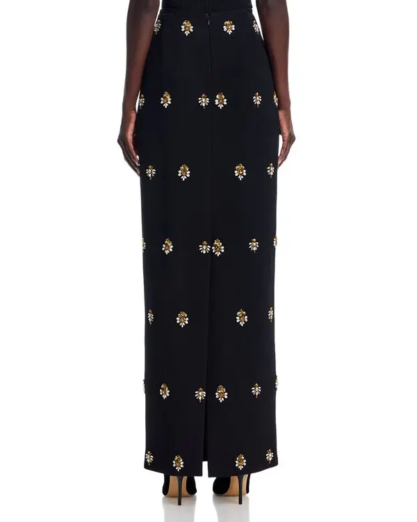 SERGIO HUDSON Embroidered Wool Skirt